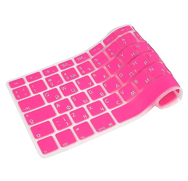 Розовая силиконовая накладка на клавиатуру для Macbook 12/Pro 13/15 ...