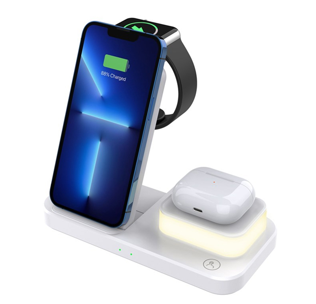 Купить Зарядная станция для iPhone, Apple Watch, Airpods 4 в 1 ночник ...