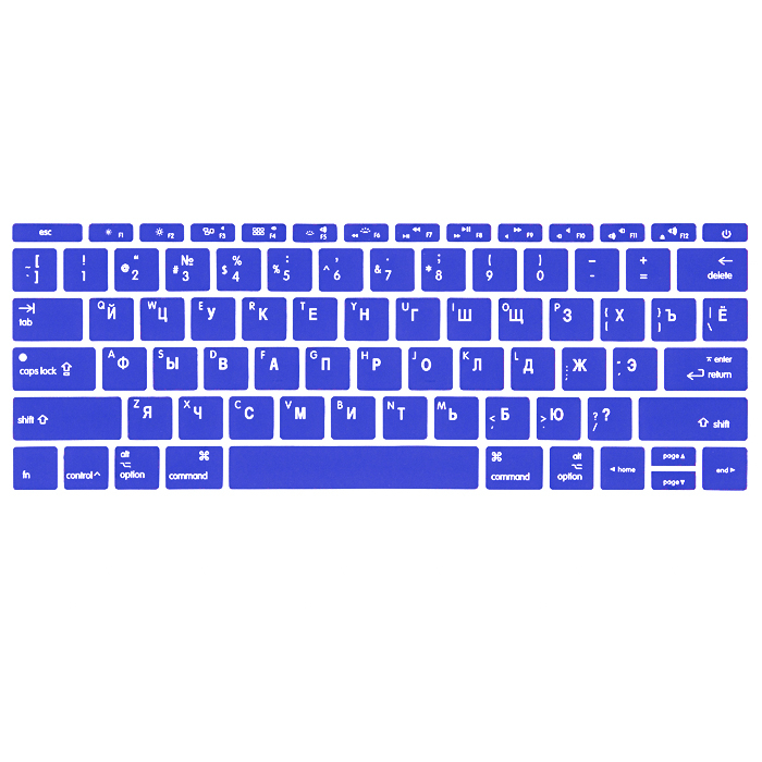 Купить Синяя силиконовая накладка на клавиатуру для Macbook 12/Pro 13/ ...